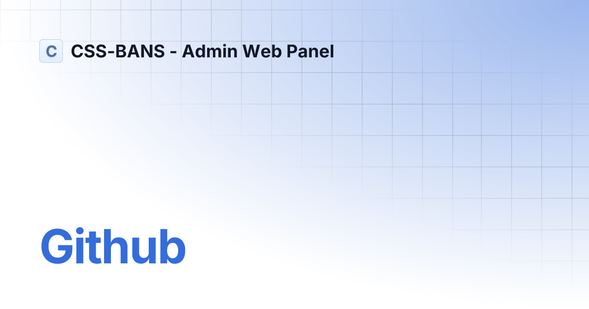 Github | CSS-BANS - Admin Web Panel