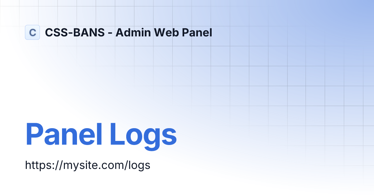 Panel Logs | CSS-BANS - Admin Web Panel
