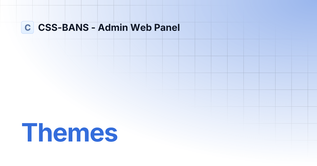Themes | CSS-BANS - Admin Web Panel